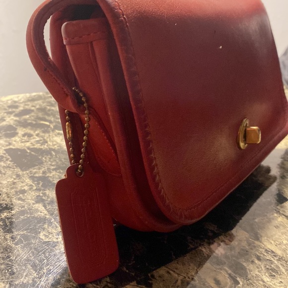 Coach | Bags | Vintage Coach Dinky Bag Made In Nyc Red Leather Classic ...